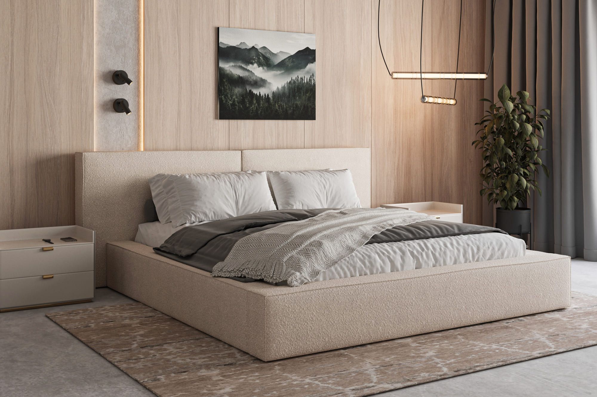 Schne Bett Beige 180x200 Ebenbild