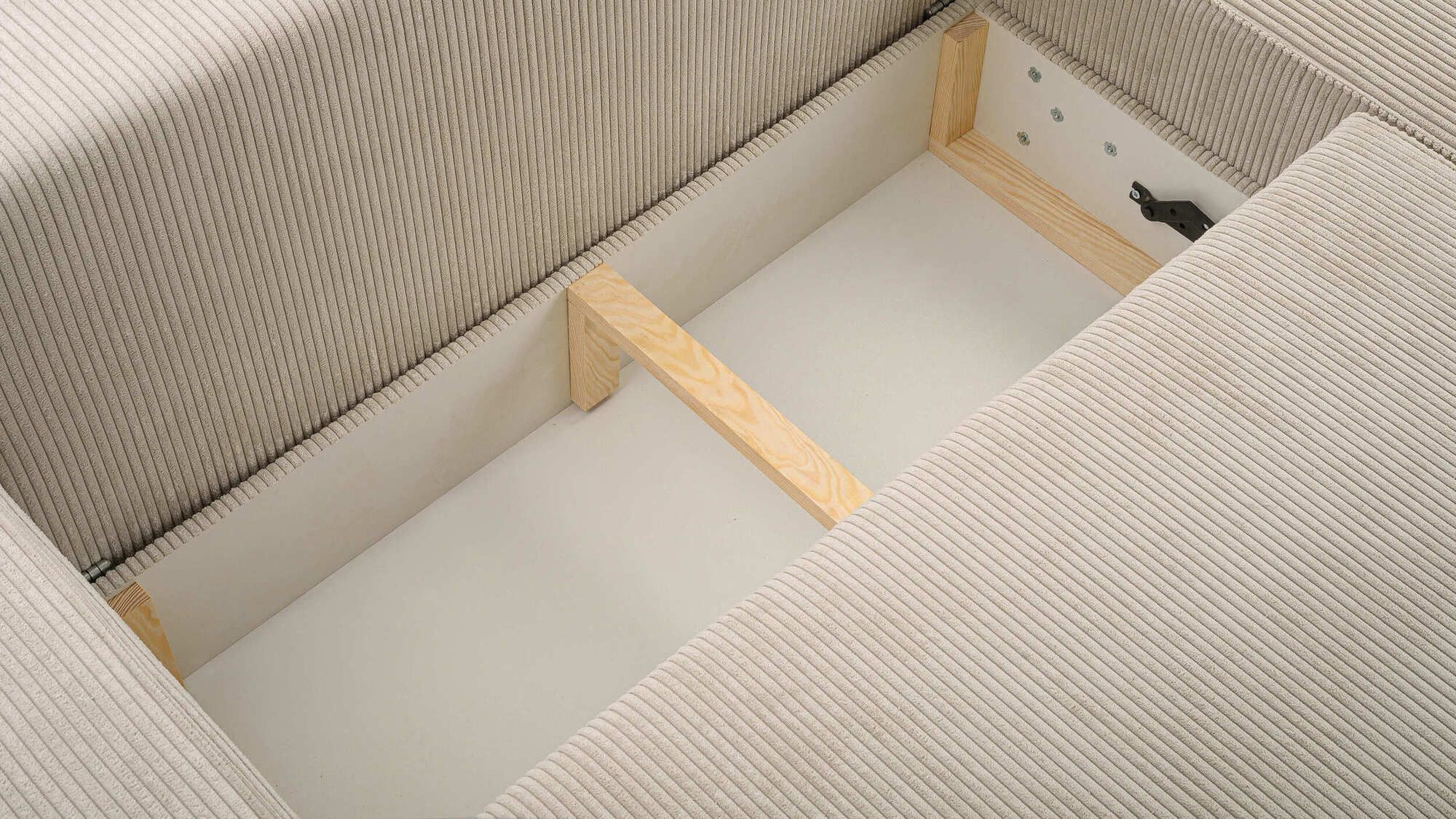 Cord Eckosfa Taupe - Denver L - Poso 02 - Haustierfreundlich Stoff