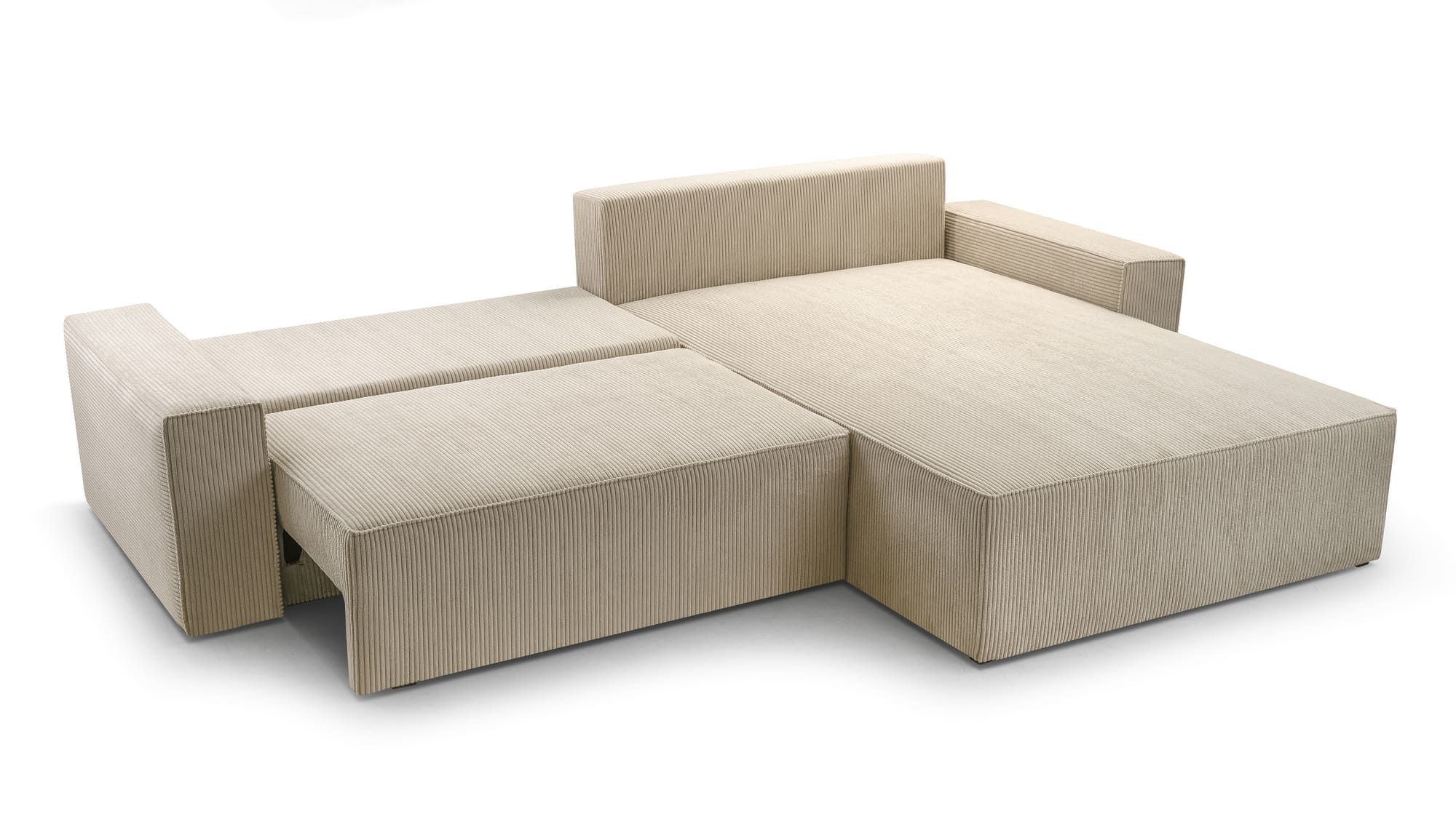 Cord Eckosfa Taupe - Denver L - Poso 02 - Haustierfreundlich Stoff